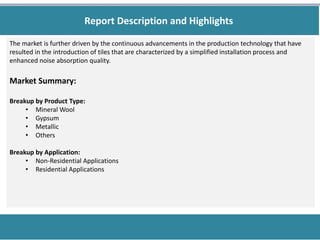 Ceiling Tiles Market PPT: Growth, Outlook, Demand, Keyplayer Analysis and Opportunity 2021-26 | PPT