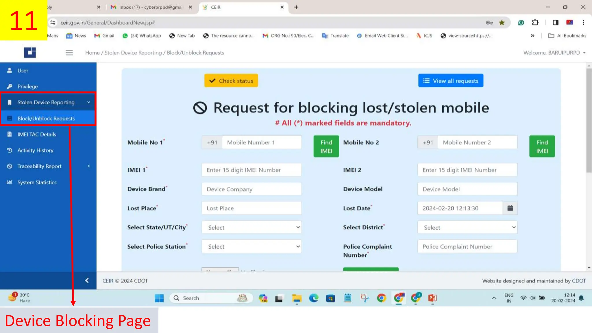 CEIR Portal USER MANUAL , HOW TO USE EASILY | PPTX