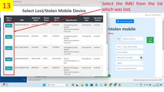 CEIR Portal USER MANUAL , HOW TO USE EASILY | PPTX