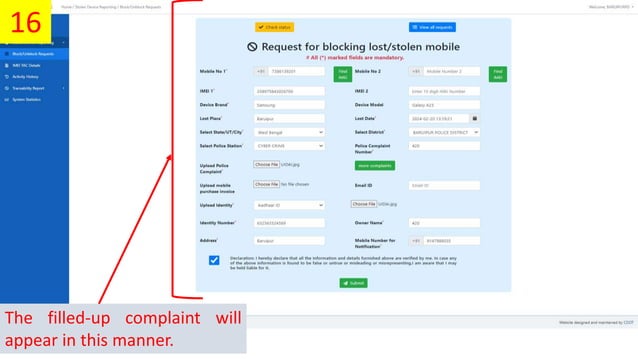 CEIR Portal USER MANUAL , HOW TO USE EASILY | PPTX | Technology & Computing