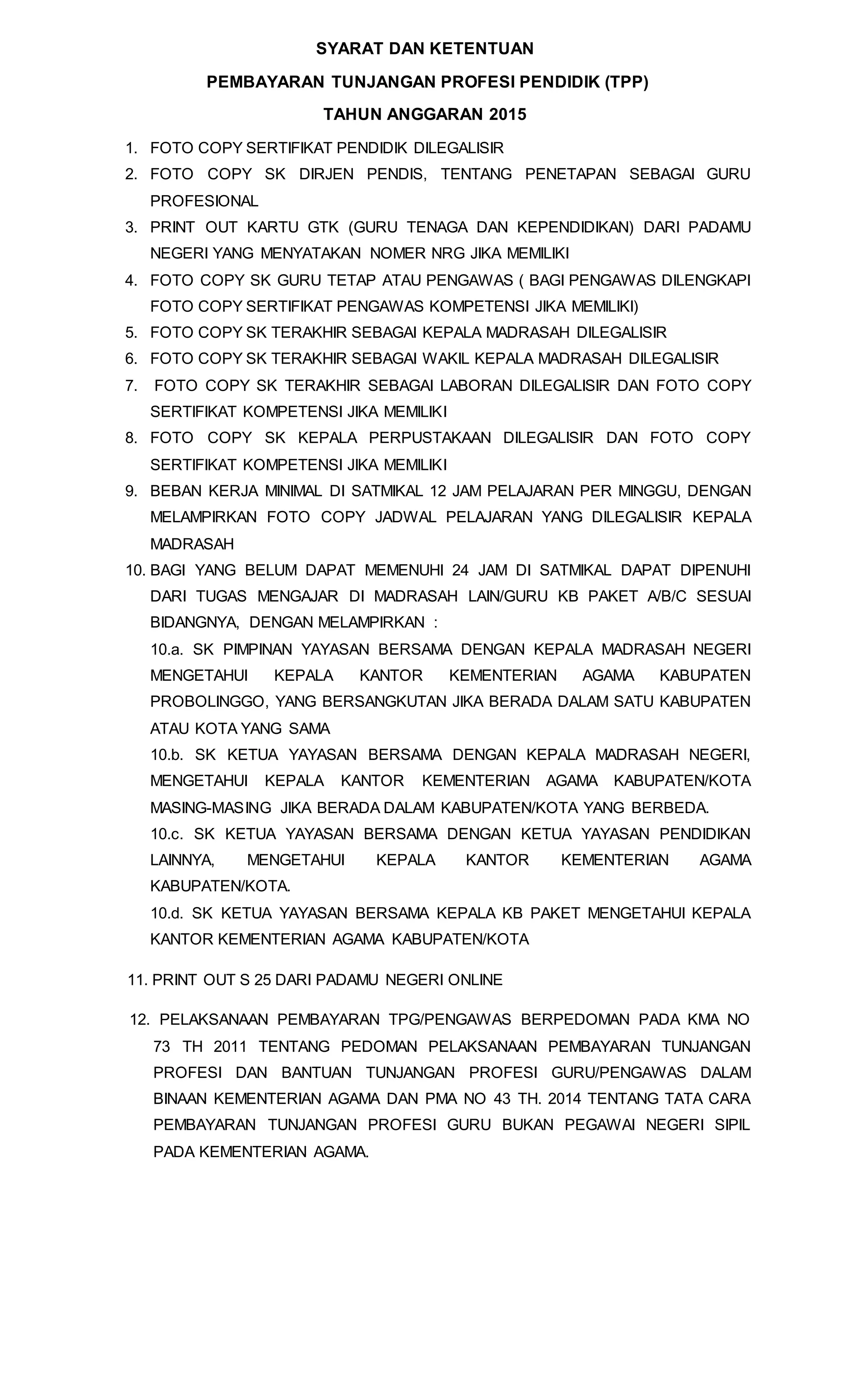 Cek list-tpp-2015 | DOCX