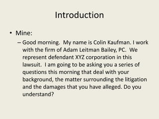Taking and Defending Effective Depositions by Colin E. Kaufman | PPTX | Legal Services Industry ...