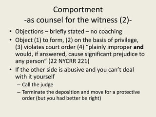 Taking and Defending Effective Depositions by Colin E. Kaufman | PPTX