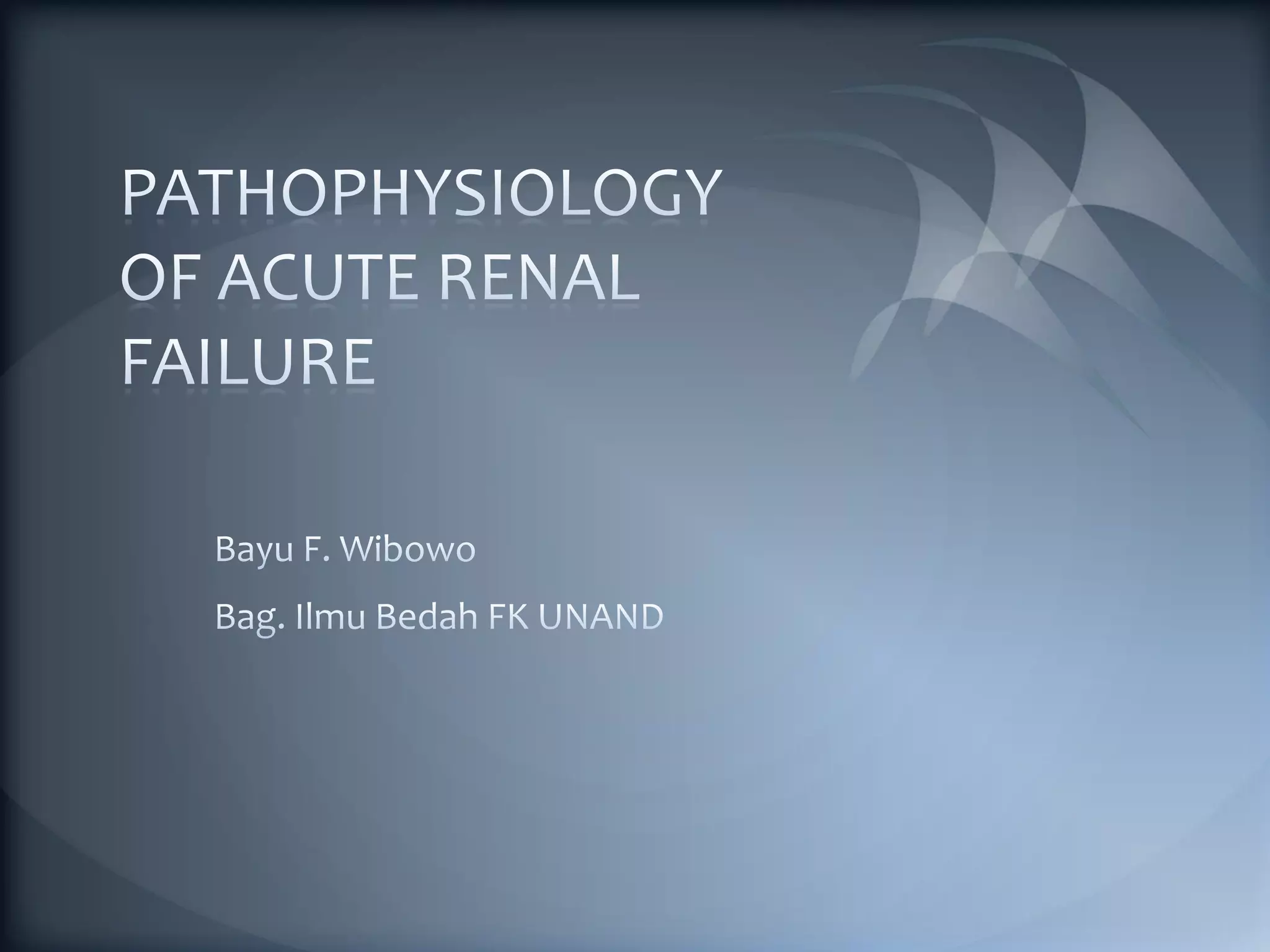 The Pathophysiology Of Acute Renal Failure | PPTX