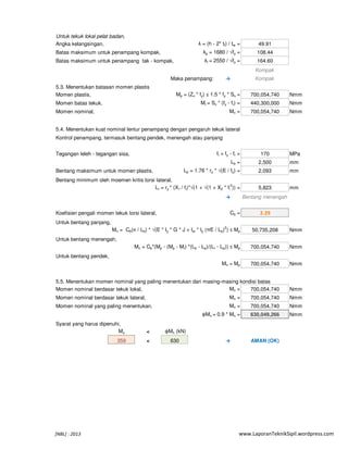 Cek penampang balok rafter baja gable | PDF