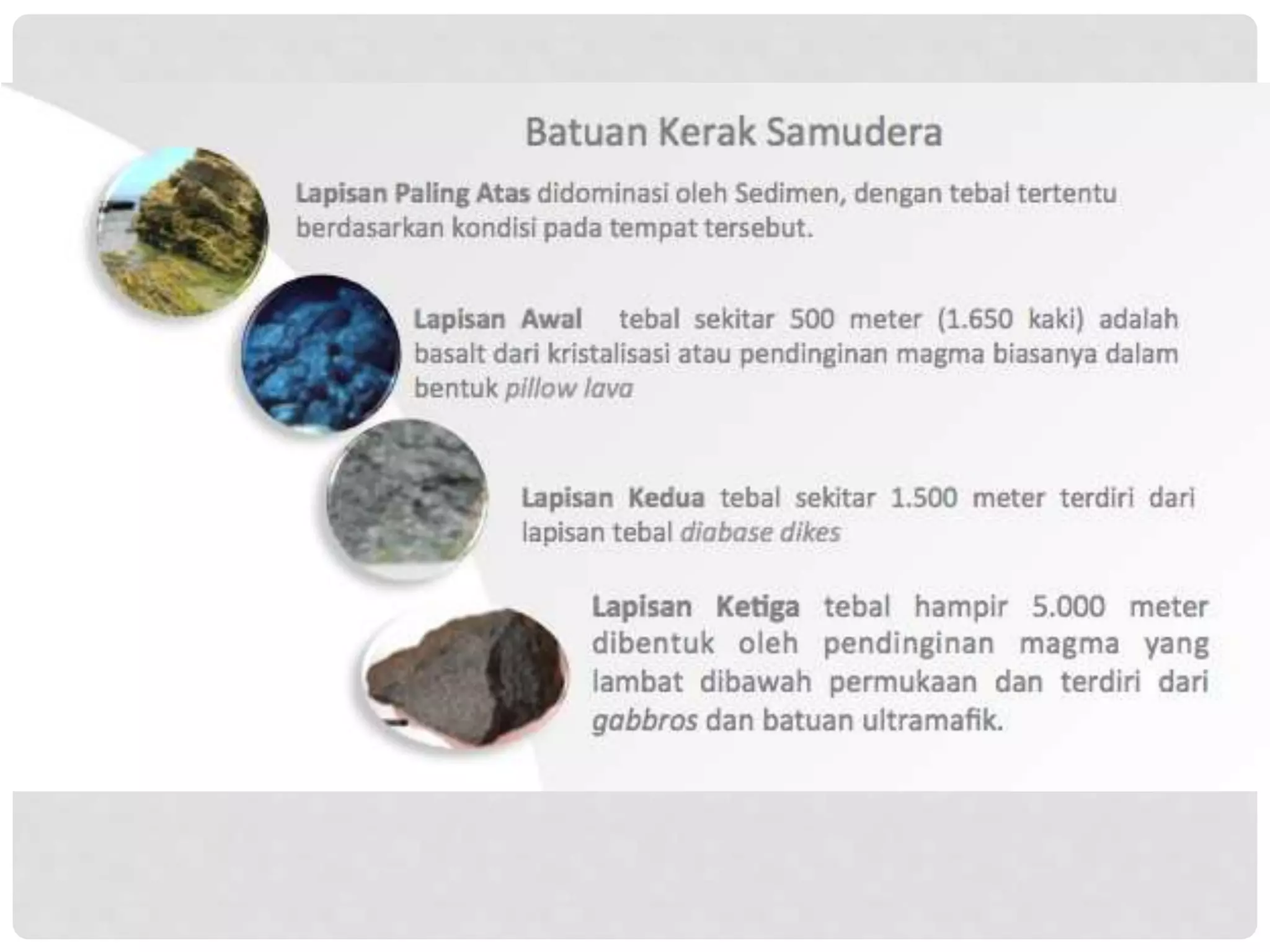 Cekungan samudra dan litologi batuan lempeng samudra | PPSX
