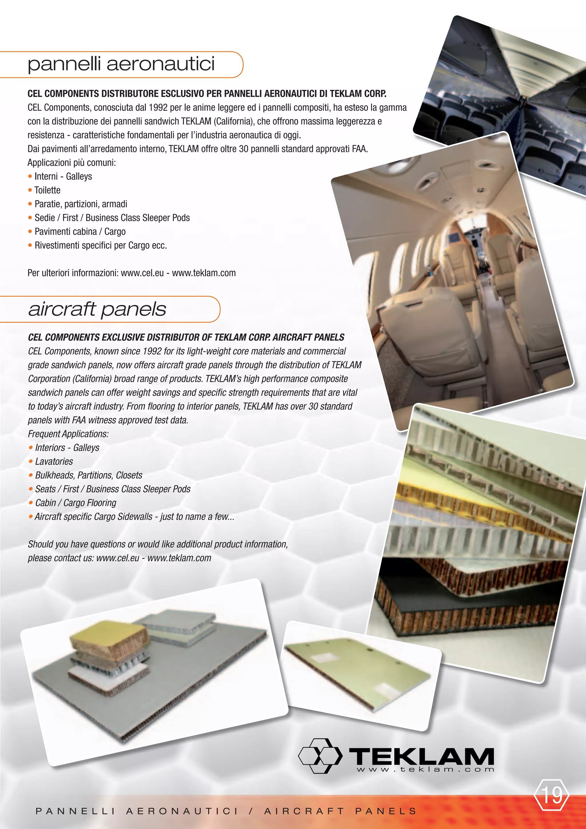 CEL Components honeycomb and sandwich panel borchure | PDF