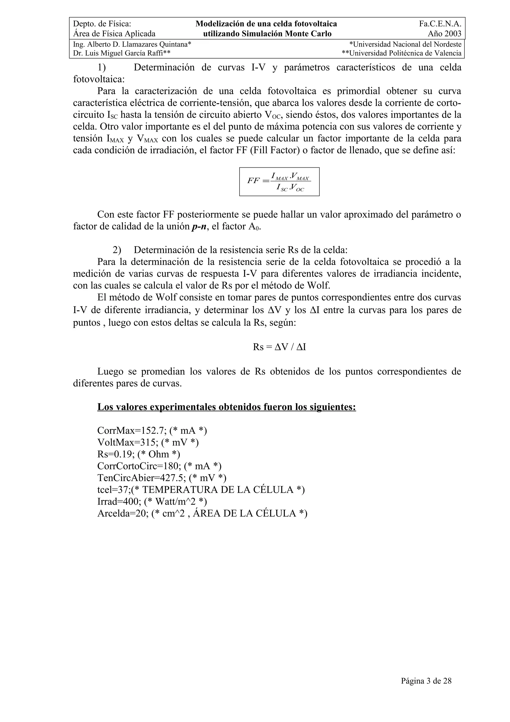 Celda pv-monte carlo | DOC