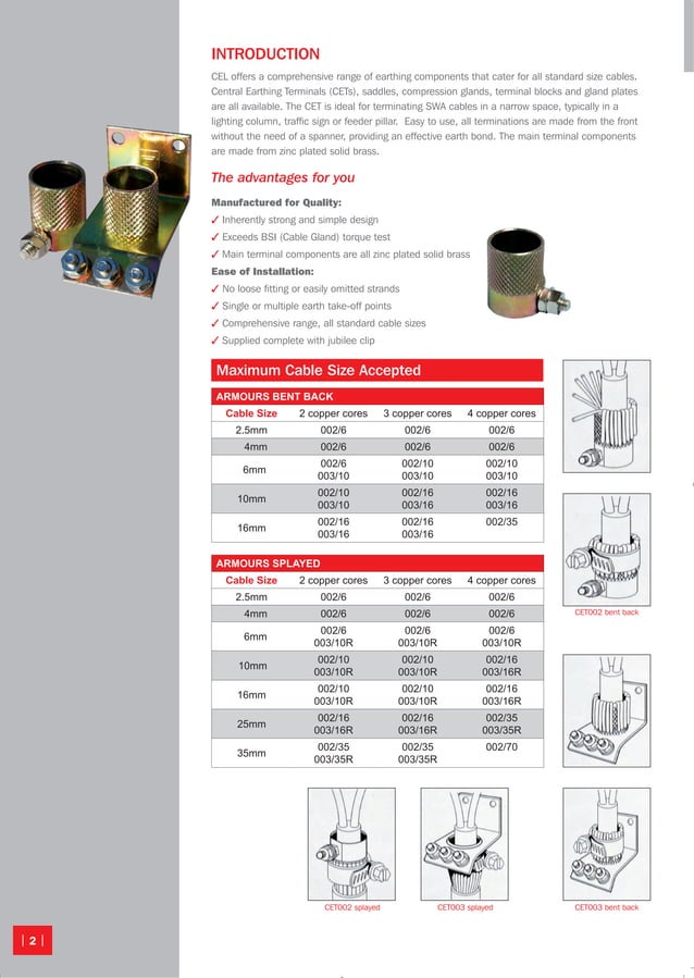 CEL Earthing Components - Central Earthing Terminals CETs, Saddles ...