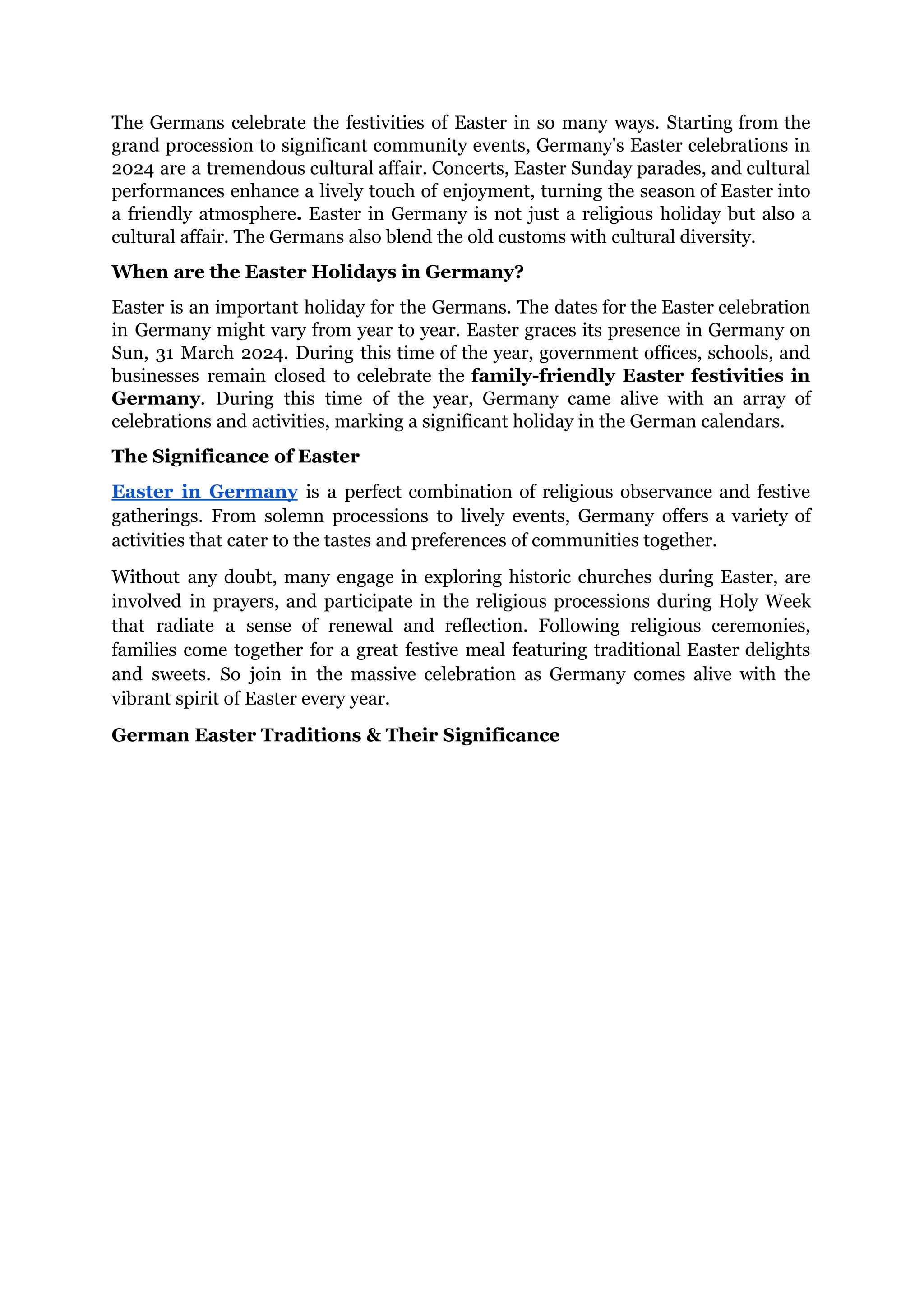 Celebrate Easter in Germany: Traditions, Significance & Festivities | PDF