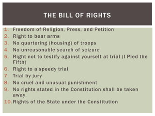 Celebrate freedom (consitution & bill of rights) | PPTX | Law