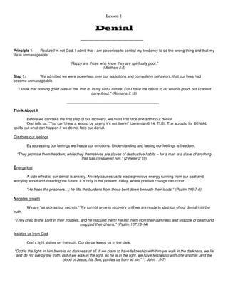 Celebrate recovery lesson 1 addiction | PDF