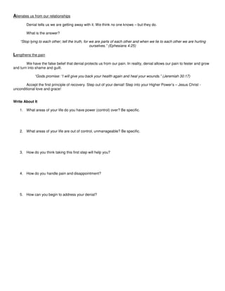 Celebrate recovery lesson 1 addiction | PDF