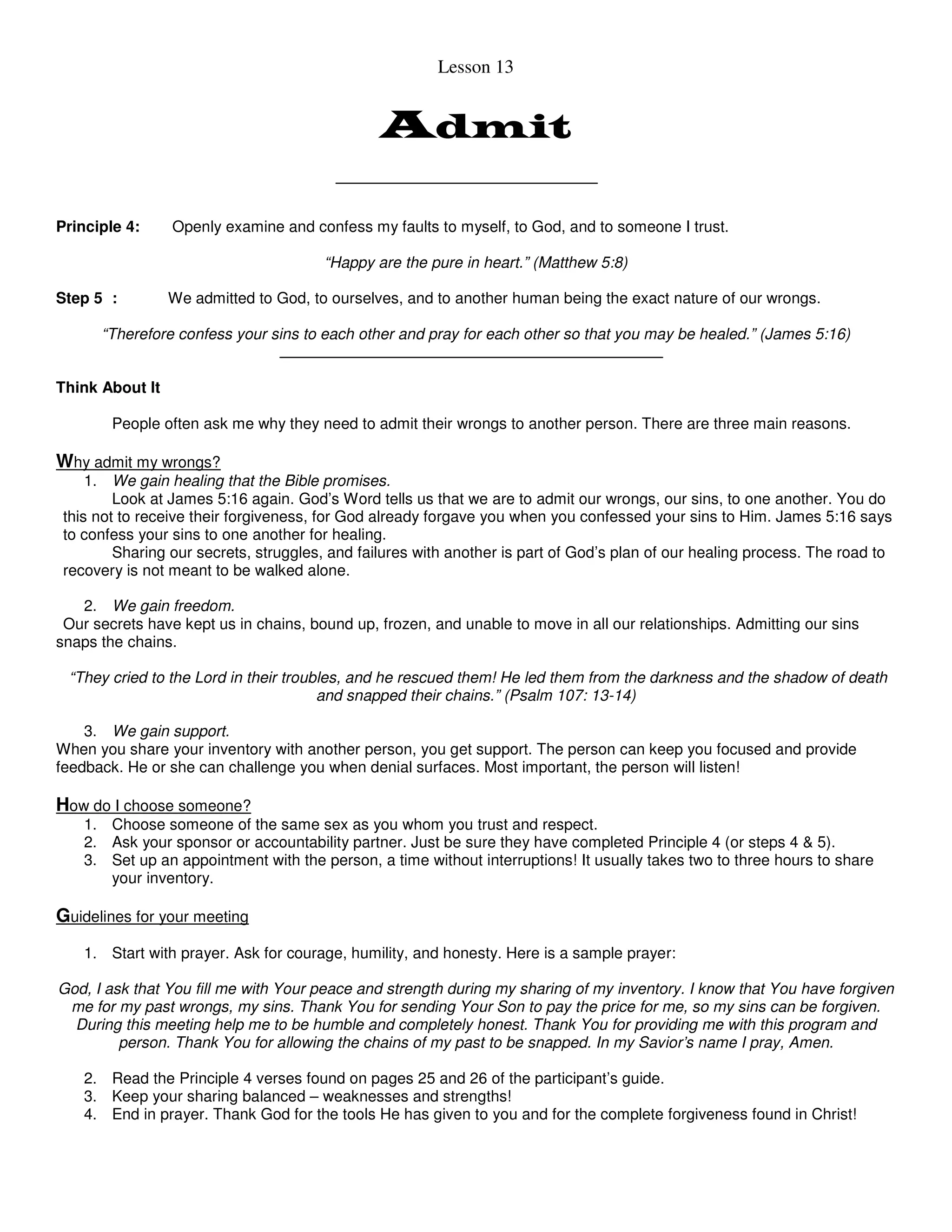 Celebrate recovery lesson 13 addiction | PDF