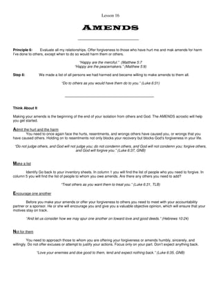 Celebrate recovery lesson 16 addiction | PDF