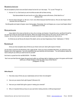 Celebrate recovery lesson 18 addiction | PDF