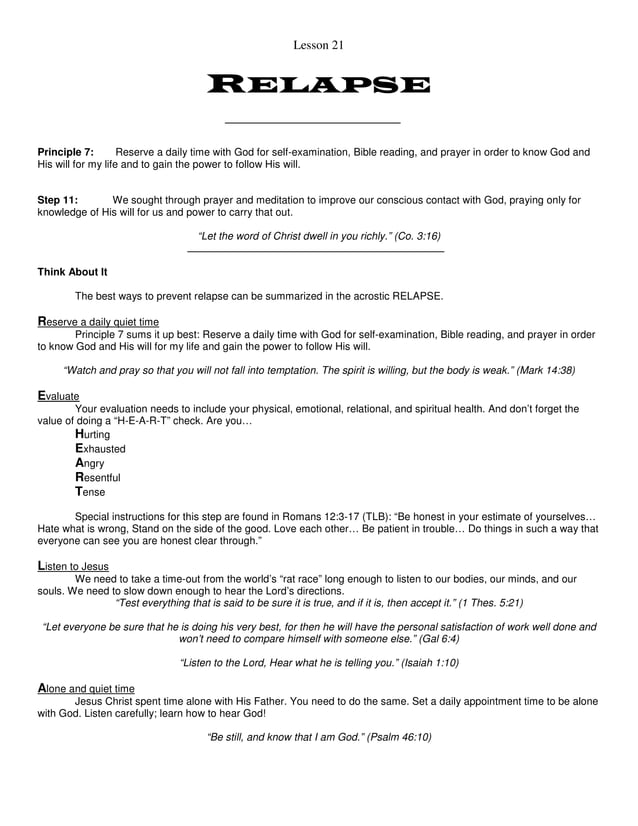 Celebrate recovery lesson 21 addiction | PDF