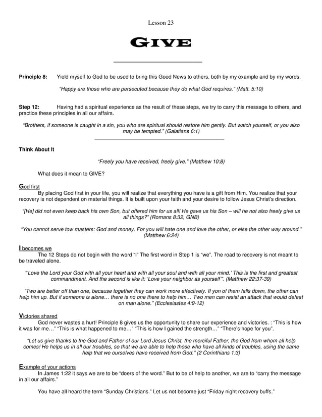 Celebrate recovery lesson 23 addiction | PDF | Christianity | Religion ...