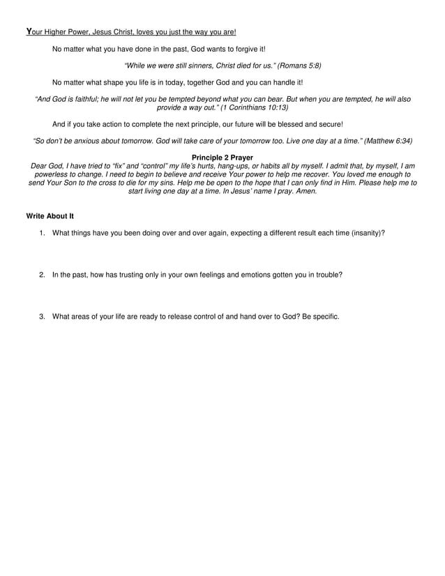 Celebrate recovery lesson 4 addiction | PDF