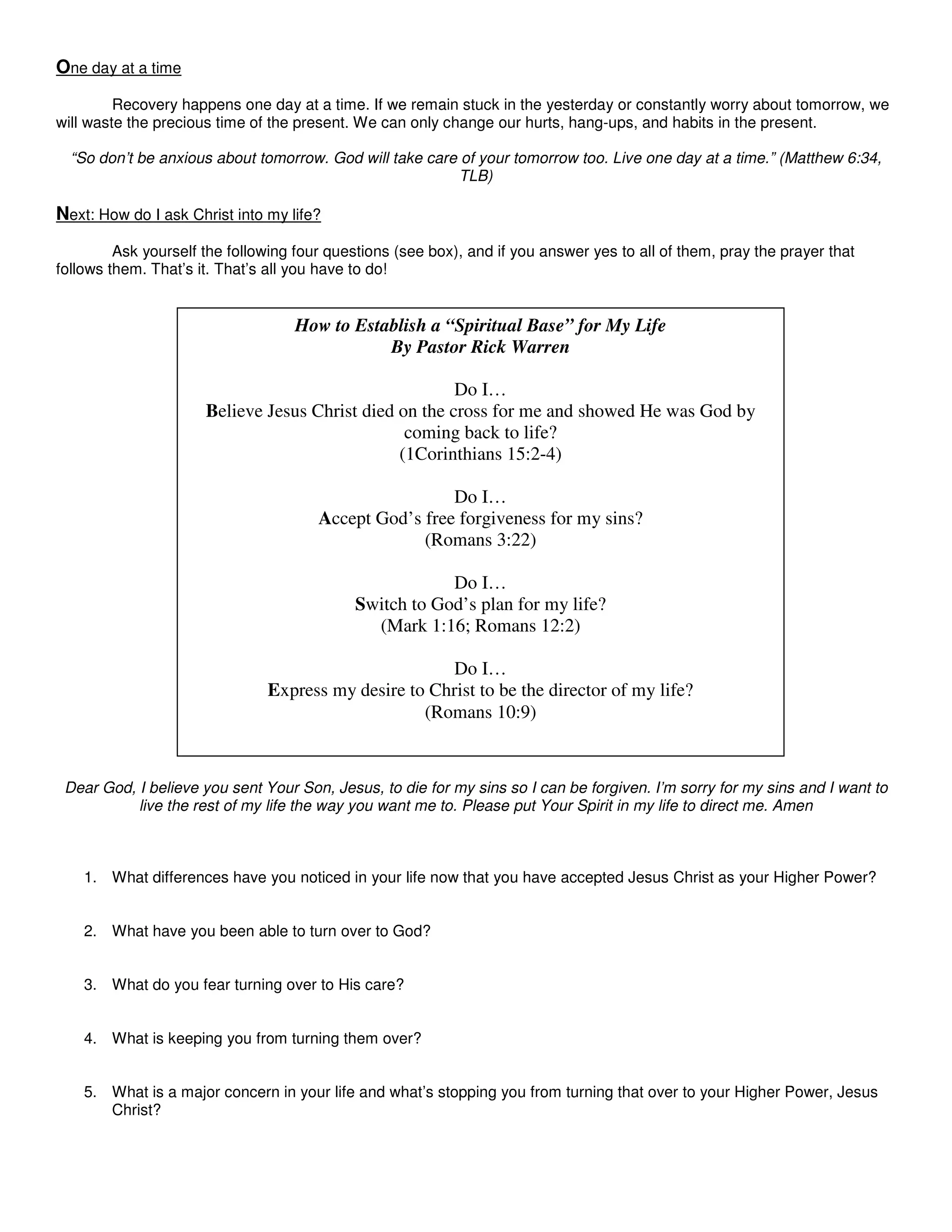 Celebrate recovery lesson 6 addiction | PDF