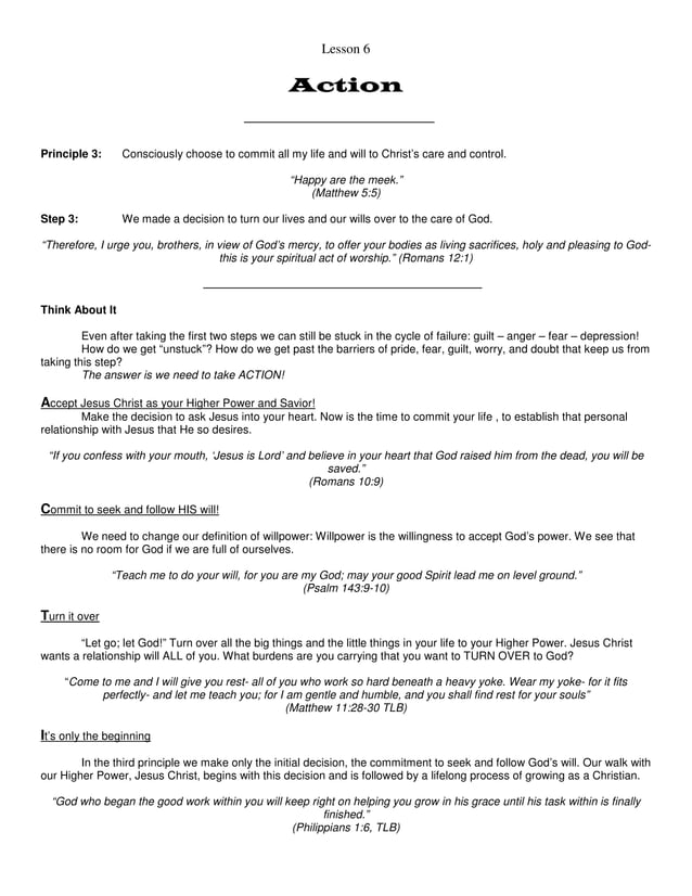 Celebrate recovery lesson 6 addiction | PDF | Christianity | Religion ...