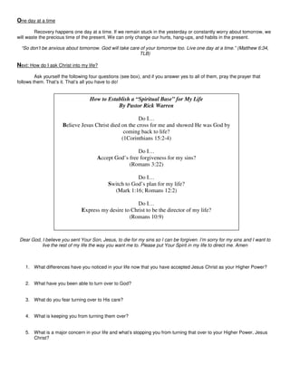 Celebrate recovery lesson 6 addiction | PDF