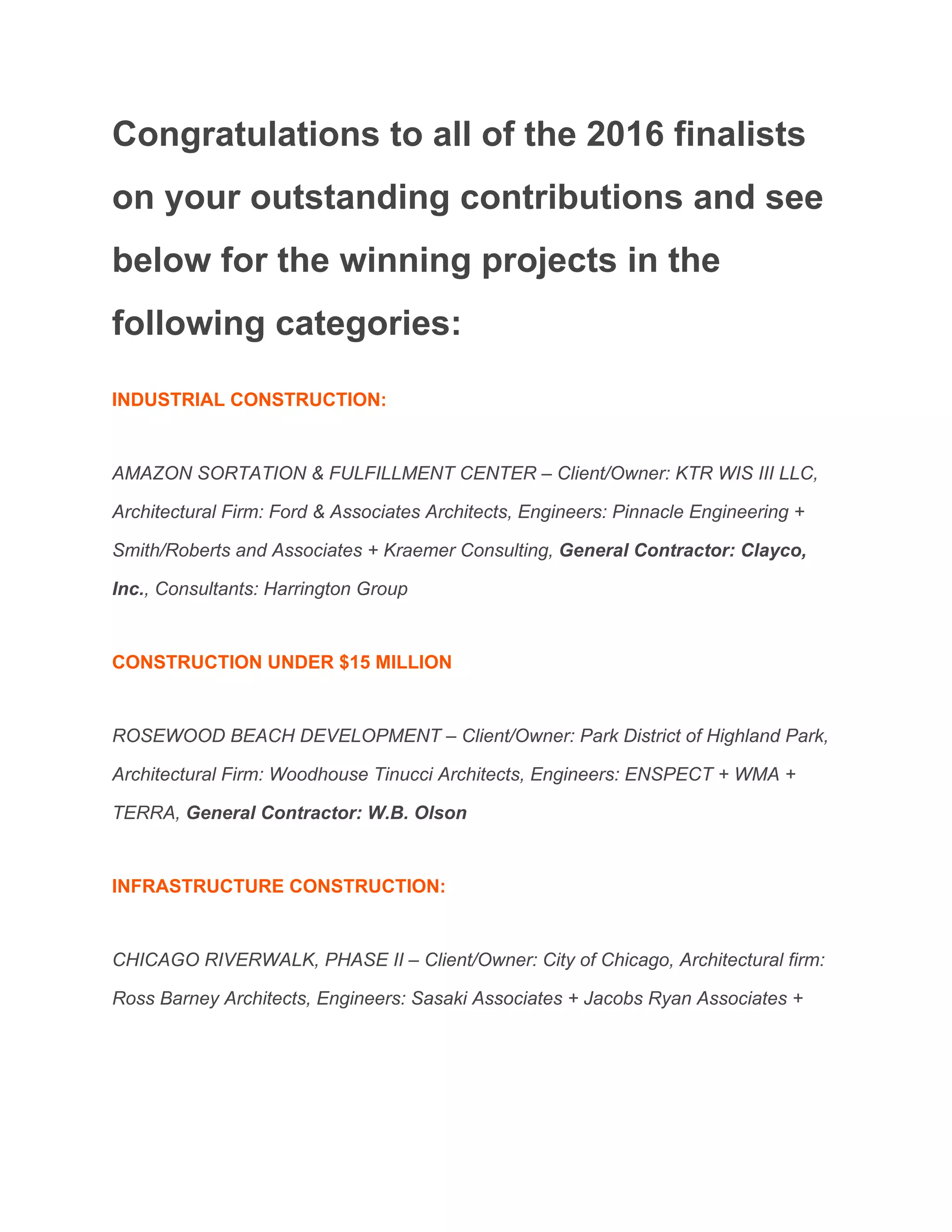 Celebrating Chicago Building at CBC’s 2016 Merit Awards | PDF