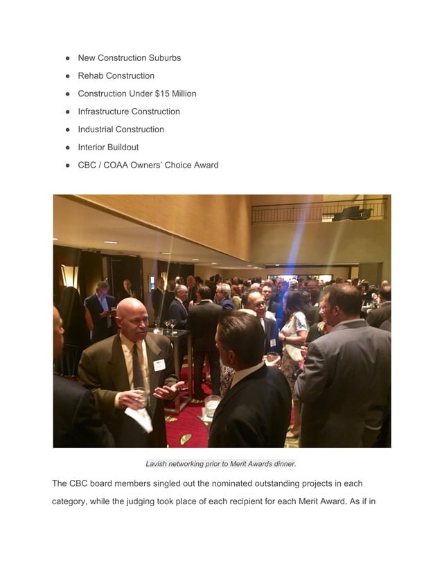 Celebrating Chicago Building at CBC’s 2016 Merit Awards | PDF