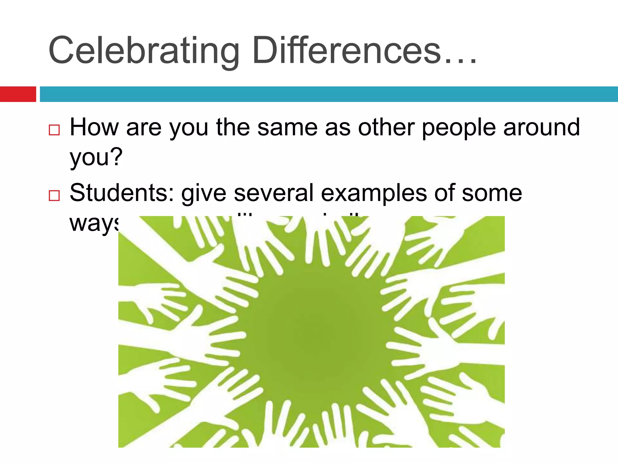 Celebrating diversity! 2015 lesson #2 | PPT