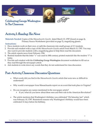 Celebrating George Washington In The Classroom | PDF