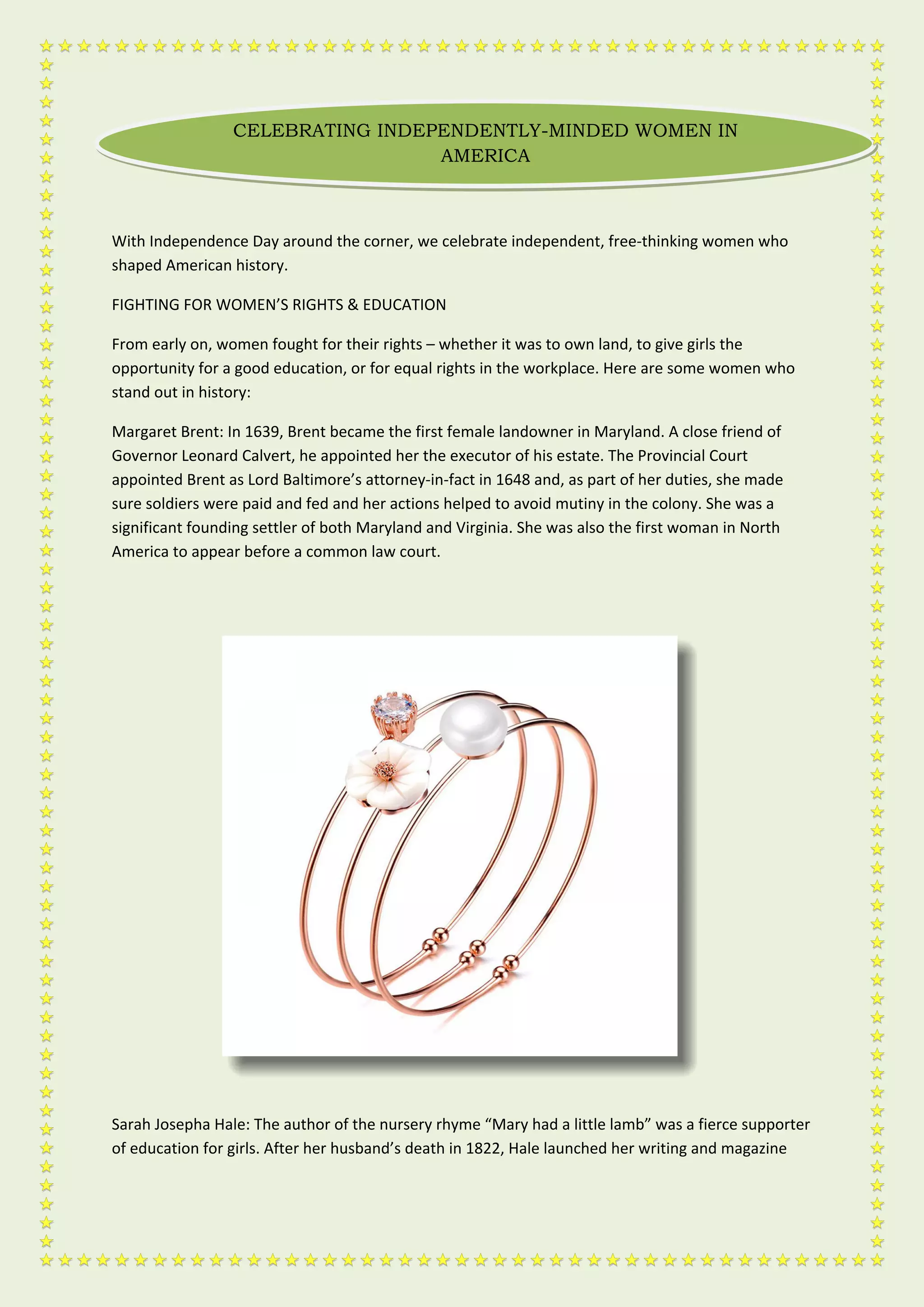 Celebrating independently minded women in america | PDF