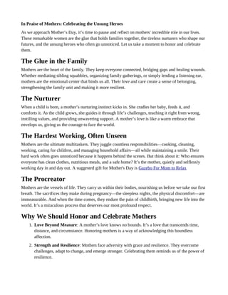 Celebrating Mother's Day with love and gratitude | PDF