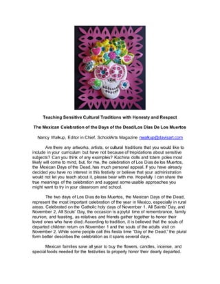 Celebrating the Mexican Days of the Dead/Los Dios de los Muertos | DOCX