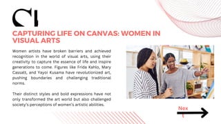 Celebrating Women’s Contributions to Arts and Culture The Artistic ...