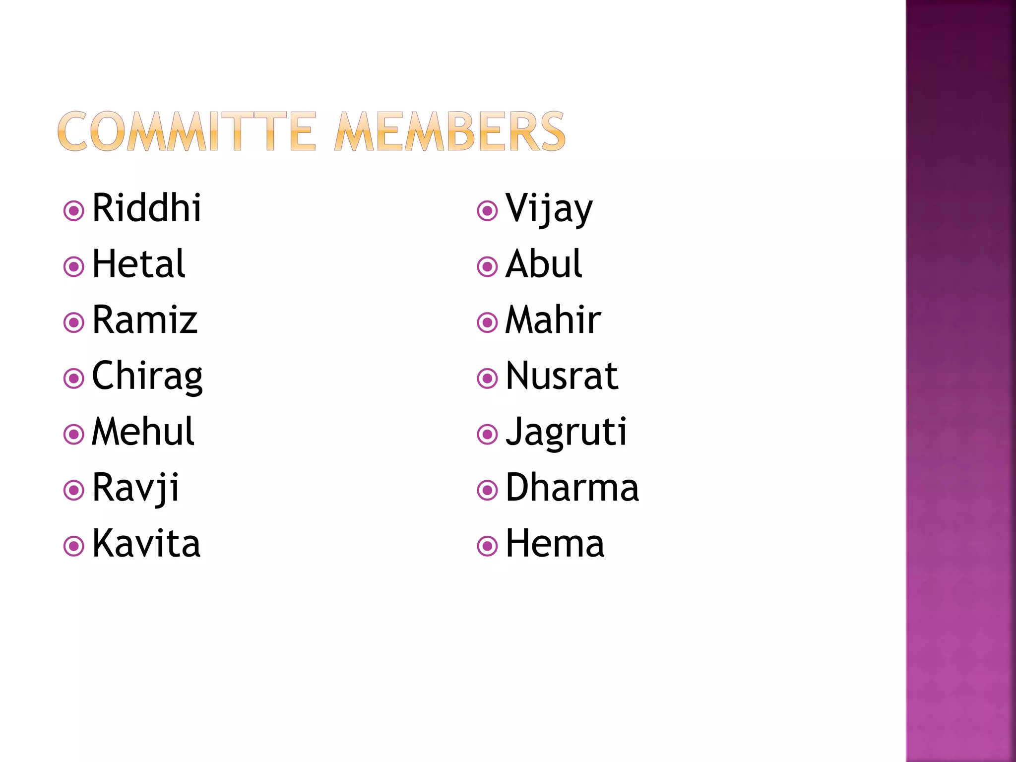 Celebration committee | PPTX