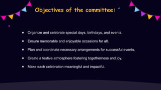 Celebration Committee Introduction - DOE- MKBU (2024-25)........ | PPT