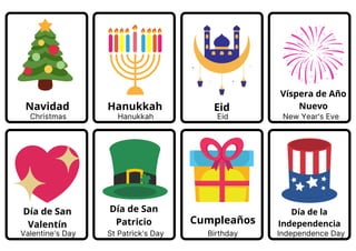Celebrations - Spanish Vocabulary - Flashcards.pdf | National & Civic ...