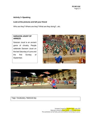 Celebrations unit 1 ist. | PDF