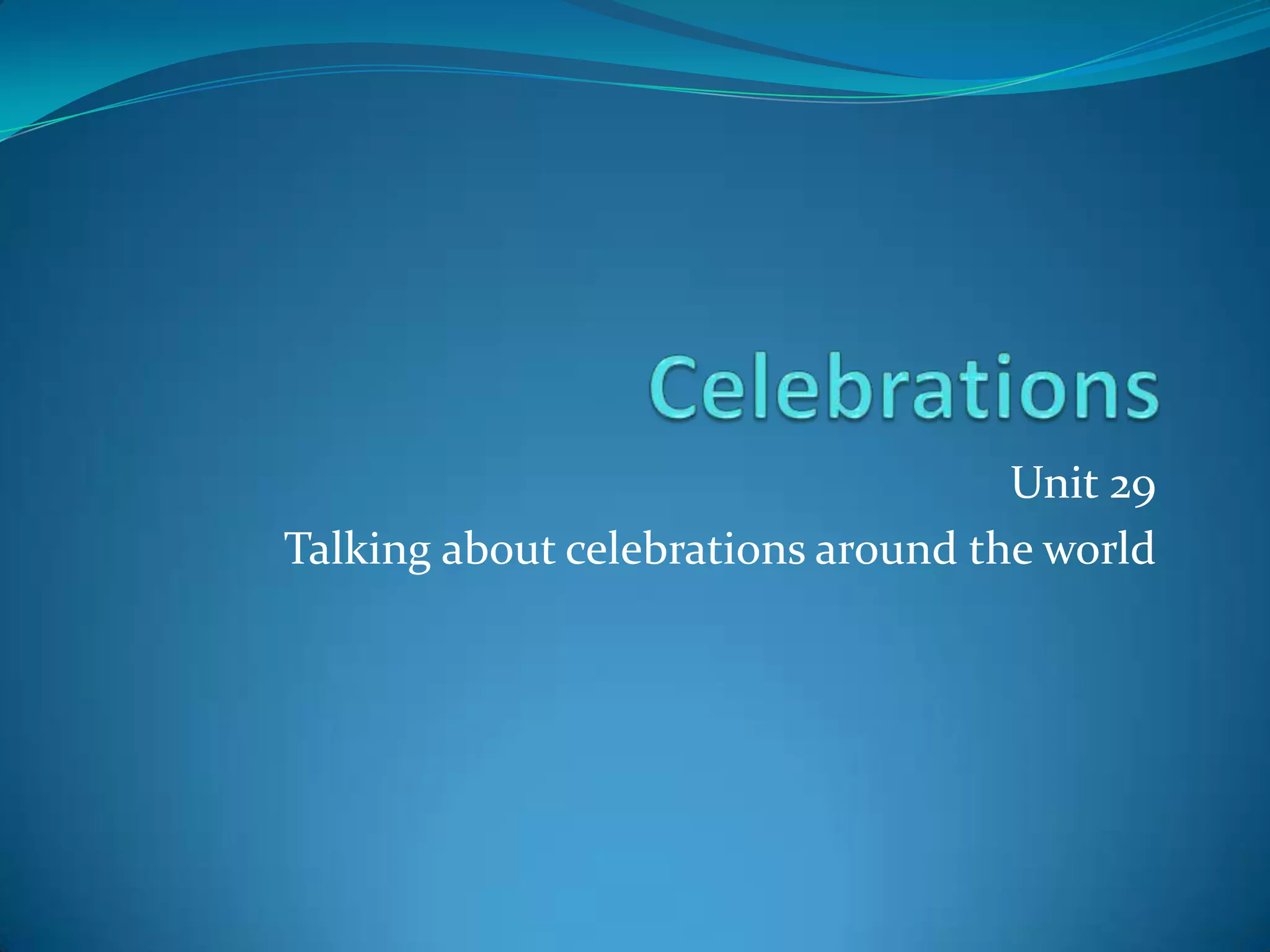 Celebrations presentation | PDF