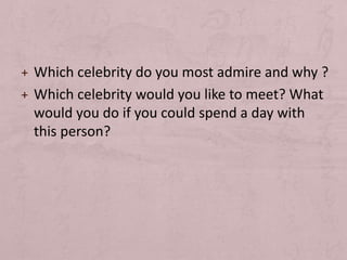 ESL Intermediate Celebrities | PPTX