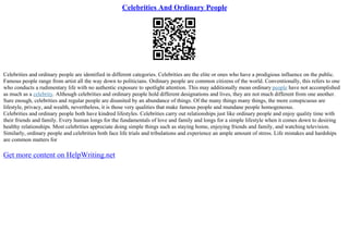Celebrities And Ordinary People | PPT