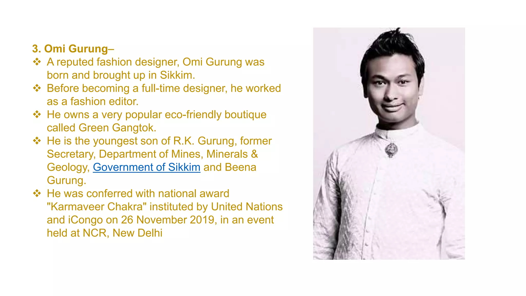 Celebrities of sikkim (Project file) | PPTX