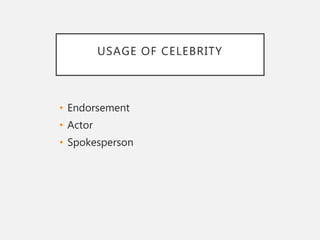 Celebrity endorsement ppt | PPTX