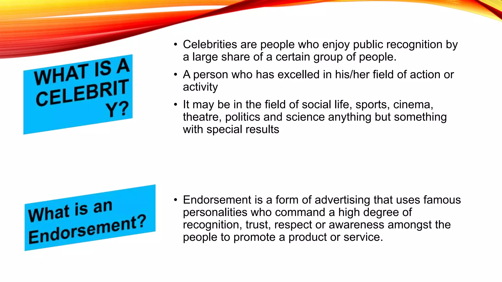 Celebrity endorsements in marketing | PPTX