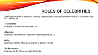 Celebrity endorsements in marketing | PPTX