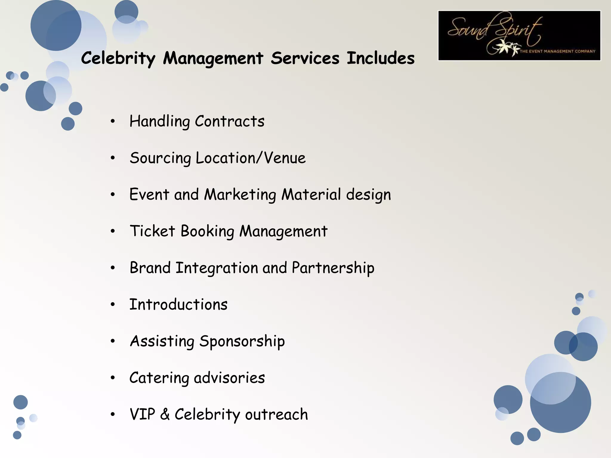 Celebrity event management | PPTX