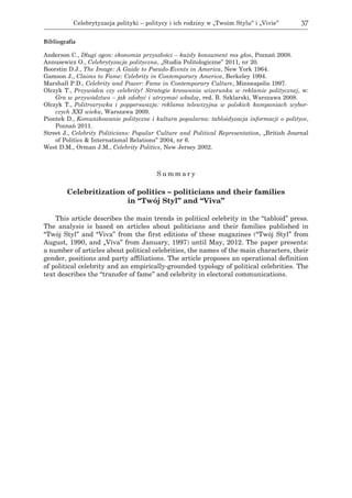 Celebrytyzacja polityki – politycy i ich rodziny w „Twoim Stylu ” i ...