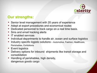 Celerity Presentation | PPS | Logistics and Transportation Industry | Industries