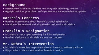 HRM Case study of harsha and franklin | PPTX