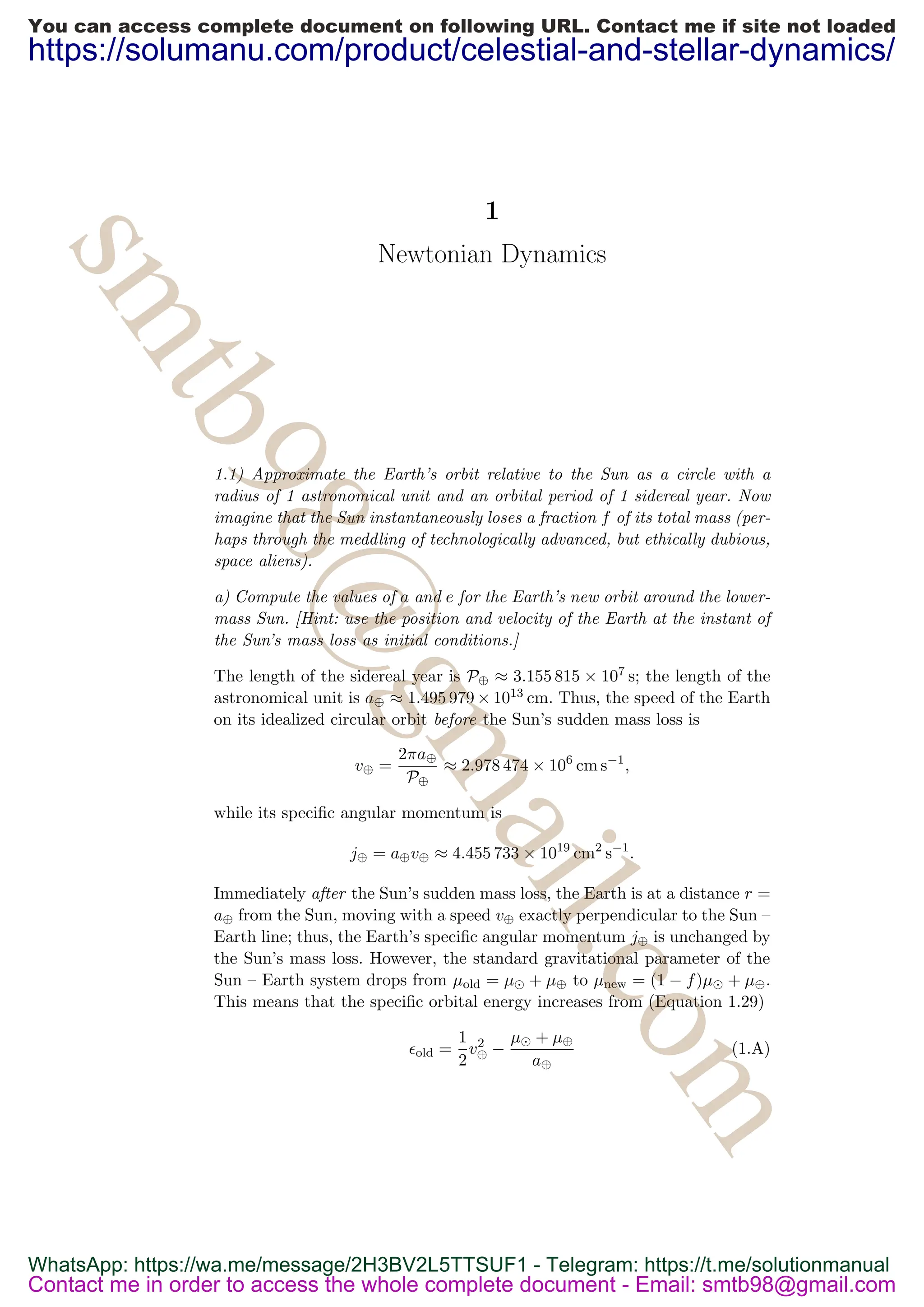 Solutions for Problems from Celestial and Stellar Dynamics by Barbara ...